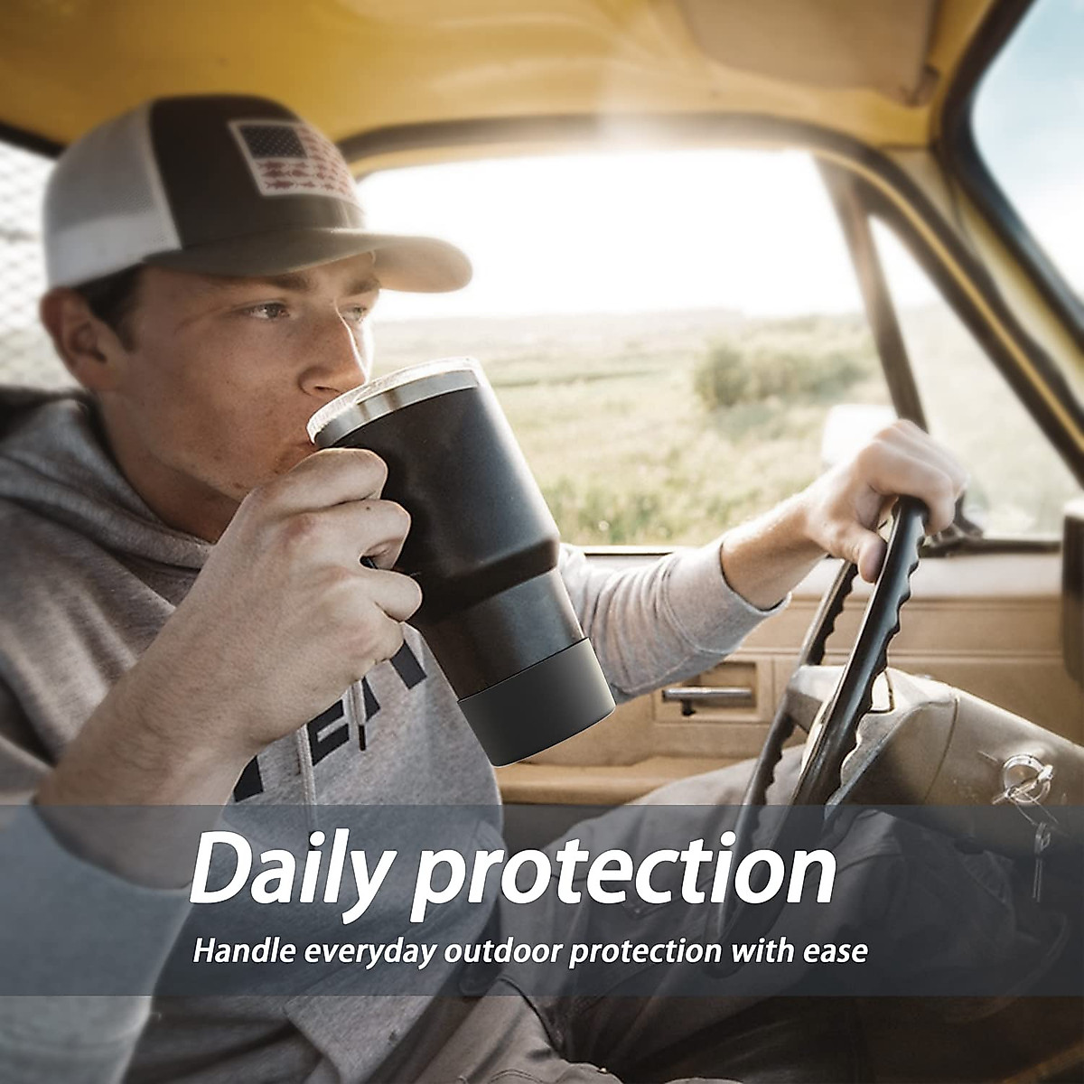 2 Pcs Protective Silicone Boot for Yeti Rambler 20oz/25oz/30oz/35oz Tumbler, Anti-Slip Silicone Water Bottle Bottom Sleeve Cover for Yeti Tumbler (Transparent+Transparent)