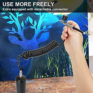 Airbrush Kit with Compressor, Auto Handheld Airbrush Gun with 0.3mm Tip, Rechargeable, Portable Air Brushes for Painting, Tattoo, Nail Art, Model Coloring, Makeup, Cake