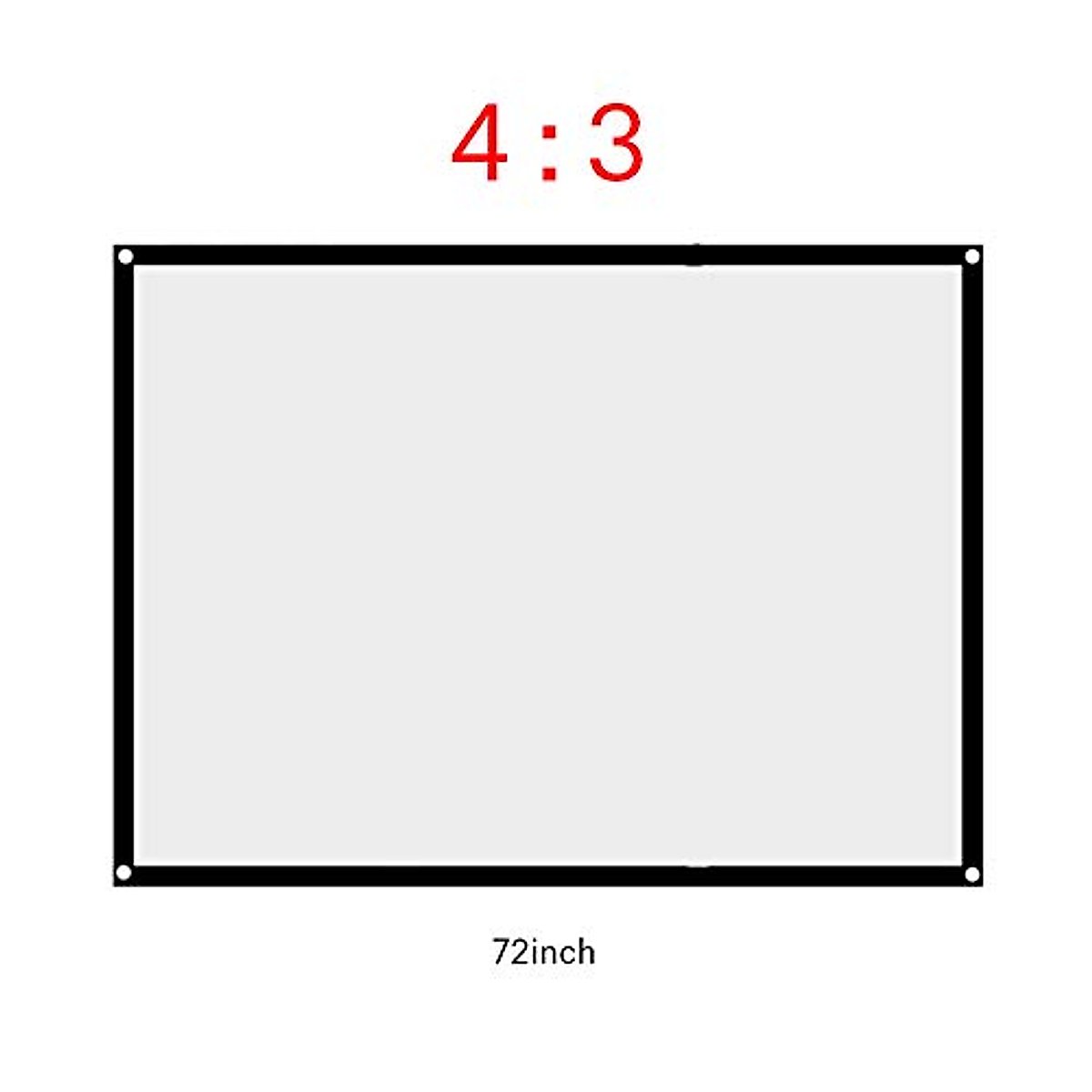 Eboxer 72inch HD Anti Crease Portable Projection Screen,Foldable Non Crease White Projector Curtain Projection Screen,for Wall/Bound onto a Frame,Support Double Sided Projection for Home/Open air