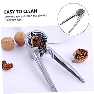 Multipurpose Tool 1pc Walnut Pine Cone Clip Walnut Shell Opener Walnut Pliers Seafood Crab Tongs Shell Shucker Household Nut Nut Opener Silver Aluminum Alloy Peeler Pecans