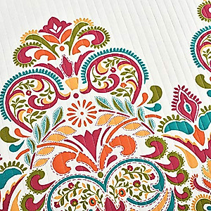 Lush Decor Clara Quilt 3 Piece Reversible Bedding Set, Full/Queen, Turquiose & Tangerine