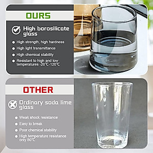 Sekonow Set of 4 Colored Whiskey Glasses, 8.8 Oz Old Fashioned Glass, Rocks Glasses Tumbler, Stemless Drinking Glassware for Men Women Bourbon Scotch Cocktail Tequila Liquor (Gray)