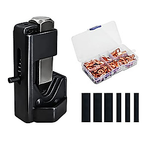 KOTTO Hammer Lug Crimper Tool Combo Battery terminal Wire and Cable with 60 PCS Terminal Connector and 80PCS insulation tape heat shrink tube