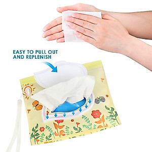 Healifty 4pcs Wet Wipe Pouch Dispenser Reusable Refillable Baby Wipes Bag Handy Travel Wipes Holder Case Diaper Bag