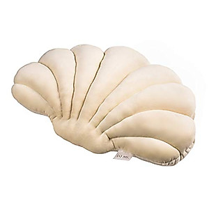 Shell Pillow in A Luxurious Fabric. Decorative Seashell Cream Throw Pillow for Bed or Couch. Perfect Nautical Decor Pillows for Beach Home Decor. 18 X 13 Inches – Ideal Accent Pillows