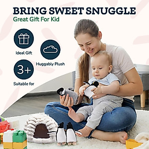 Snug A Babies Penguin Stuffed Animal Set - 4 Soft and Cuddly Plush Penguins with Igloo - Perfect Penguin Plush Toy for Kids to Play, Cuddle, and Uplift Social Skills - Soft, Huggable, and Safe