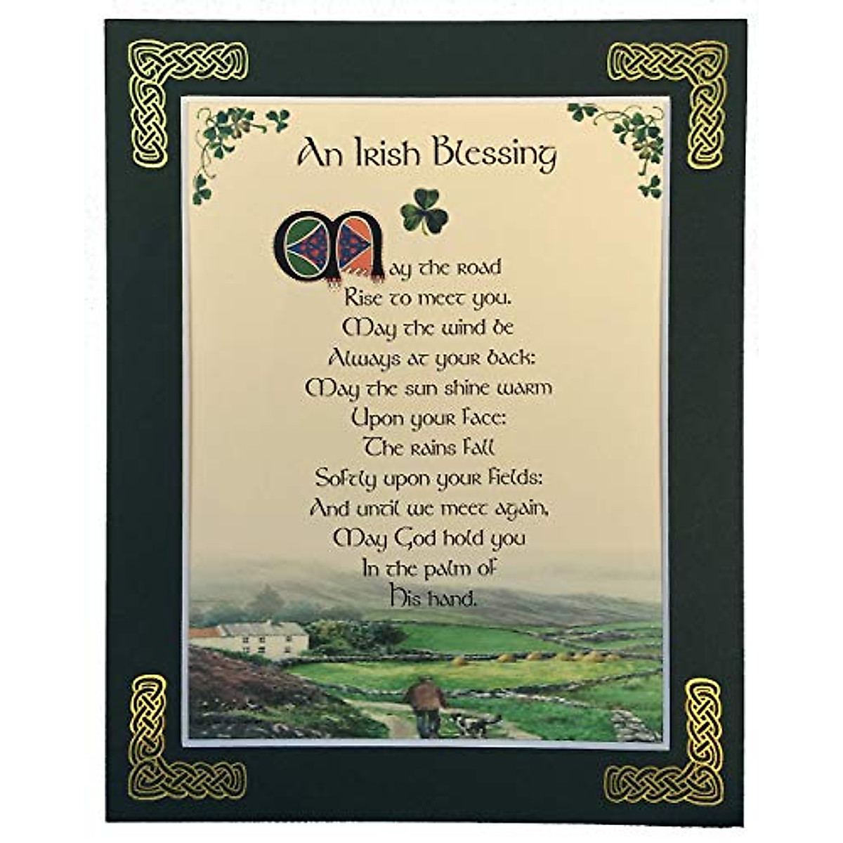 May The Road Rise To Meet You - 8x10 Irish Blessing with Green Matting