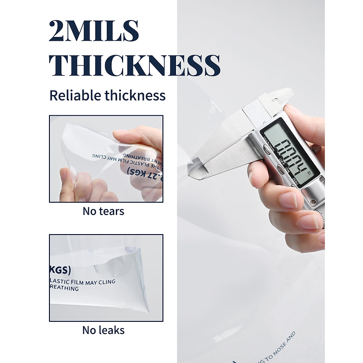 50 Pack Ice Bags 5 lb, Heavy-Duty Ice Bags with Drawstring(2 Mils Thickness)