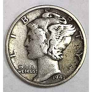 1943 D Mercury Dime 90% Silver 10c Fine