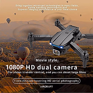 KIMHI Drone with Camera for Adults/Kids, 1080P FPV Dual Camera,Foldable RC Quadcopter Drones for Beginners, 2 Batteries, Carrying Case, One Key Start, Altitude Hold,Headless Mode,3D Flips (E88)