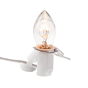 Creative Hobbies® Single Light Replacement Clip in Lamp Cord for Christmas Village House Includes Clear Light Bulb (10)