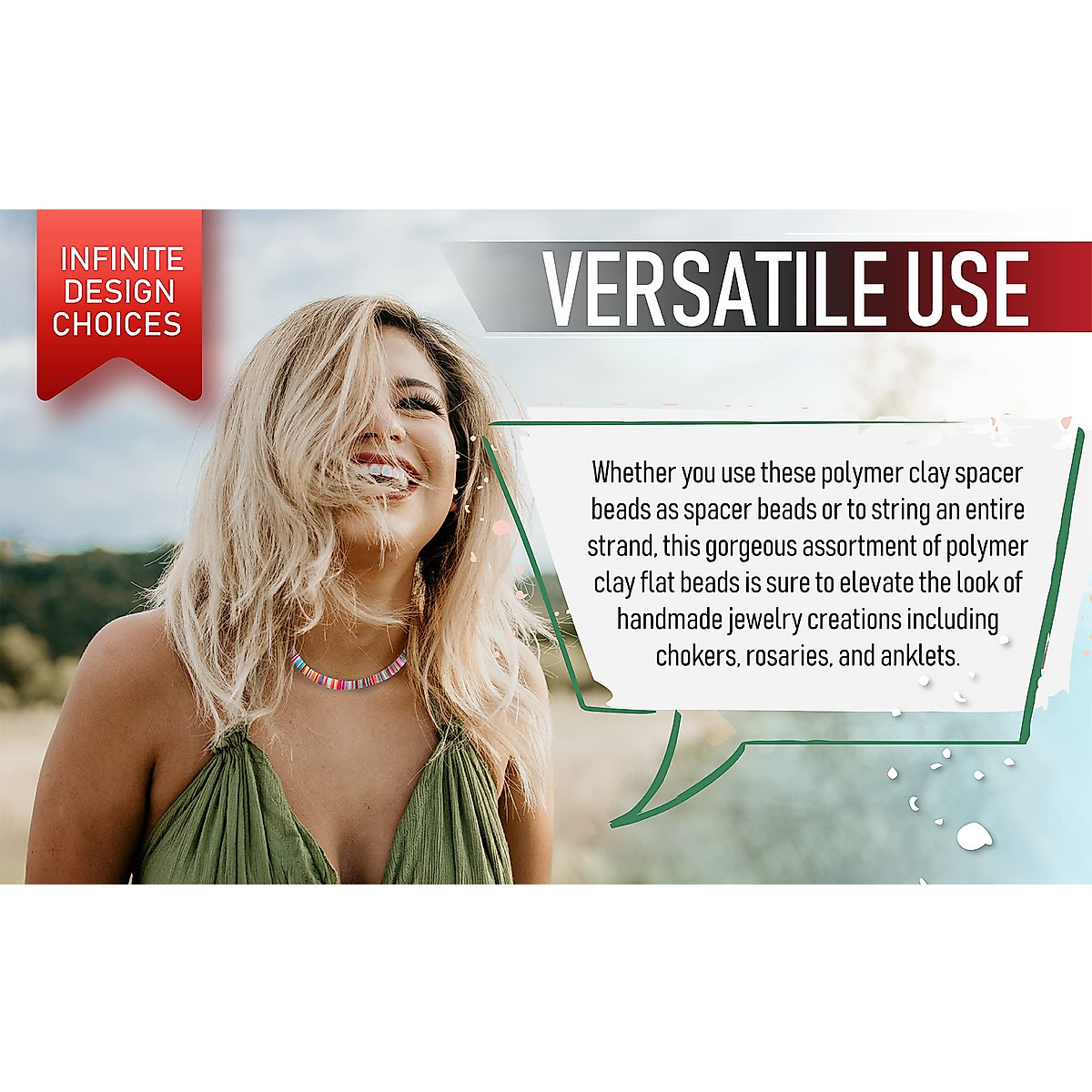 Mandala Crafts Gold Heishi Beads for Jewelry Making - 3000 Gold Polymer Clay Beads for Bracelets Making - Gold Flat Beads Disc Beads 6mm Round Disk Spacer Beads