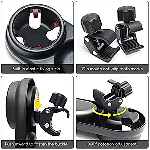 Kqiang Universal Stroller Snack Tray with Cup Holder Stroller Snack Tray Attachment with Removable Non-Slip Grip Clip for Stroller Bar Multifunction Stroller Organizer