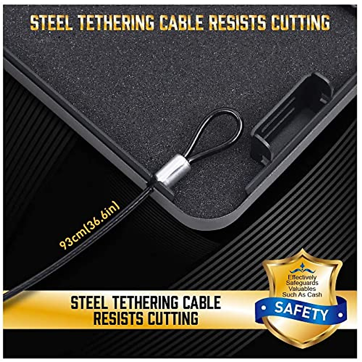 HORUSDY Lock box for Guns and Valuables,Portable Security Case Lock Box Safe with Combination Lock