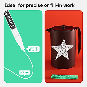 ARTISTRO 2 White Acrylic Paint Markers - 0.7mm Extra Fine-Tip Paint Pens - Perfect for Crafting, Art Projects, & More