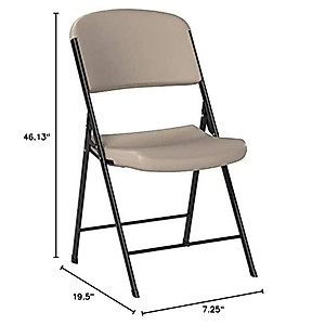 LIFETIME Commercial Grade Folding Chairs, 4 Pack, Putty