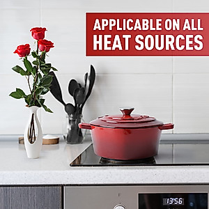 MIAMIO - Enameled Cast Iron Dutch Oven (3.2 Quart, 10 Inch) in Heart Shape Non Stick Pot/Gift for Christmas, Suitable for All Heat Types + Oven