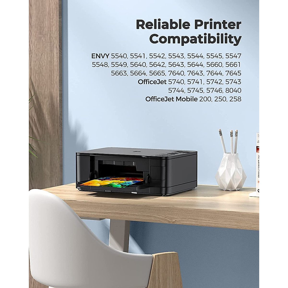 62XL Ink Cartridge Combo Pack Black & Color Replacement for HP 62 XL, 62XL Remanufactured Ink Work with Envy 5540 Series