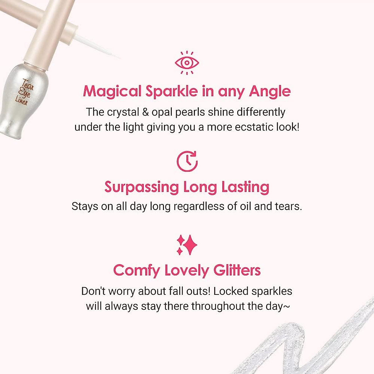 ETUDE Tear Drop Eye Liner #1 White Tear (21AD) | Eyes Makeup | Kbeauty | Liquid Glittering Eye Liner to Make Your Eyes Sparkle