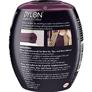 Dylon Washing Machine Fabric Dye Pod for Clothes & Soft Furnishings, 350g – Plum Red