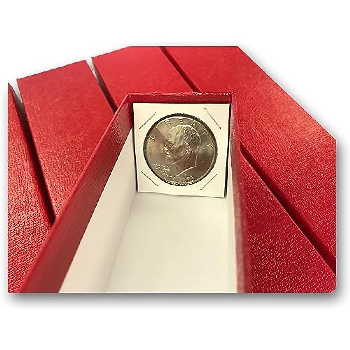 Guardhouse 9" Single Row Storage Box for 2" Paper and Plastic Coin Holders 5 Pack Red