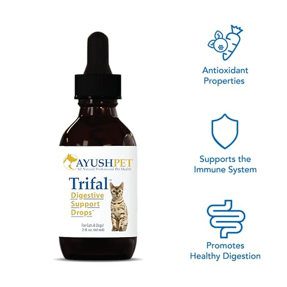 Ayush Herbs Pet Trifal Drops, Holistic Digestive Drops for Pets, Ayurvedic Formula for Healthy Digestion and Elimination, 2 Fluid Ounces