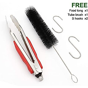 12" Pellet Smoker Tube for pellet Grill 2 Pack Cold Smoker Generator for BBQ Stainless Steel Wood Pellet Tube Smoker Fit Electric Gas Charcoal Grill, Provides Food tong and Brush and Hook