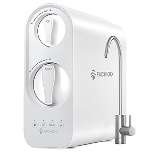 FACHIOO Reverse Osmosis System, NSF/ANSI 372 Certified, 6 Stage Tankless RO Water Filter System, Under Sink Water Filtration System, 600 GPD, 2:1 Pure to Drain, Nickel Faucet, Reduces PFAS, FCC Listed
