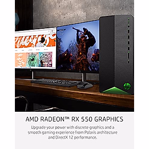 HP Pavilion Gaming Desktop, AMD Radeon RX 5500, AMD Ryzen 3 5300G Processor, 8 GB RAM, 512 GB SSD, Windows 11 Home, 9 USB Ports, Keyboard and Mouse Combo, Pre-Built PC Tower (TG01-2022, 2022)