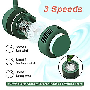 Portable Neck Fan Bladeless Neck Fan Usb Fan Around Neck Perfume Fan Rechargeable Hand Free Mini Usb Fan Personal Travel Fan Green