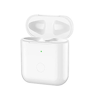 Airpods Charging Case Compatible for Airpods 1&2, Qi Wireless Charging Replacement Case, with Bluetooth Pairing Sync Button, NO AIRPODS, White