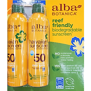 Alba Botanica Hawaiian Sunscreen Spray SPF50 with Travel Lotion SPF 30