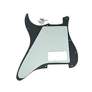 KAISH 11 Hole ST/Strat Style One Humbucker Guitar Pickguard Scratch Plate for Delonge Stratocaster/Strat Matte Black 1 Ply