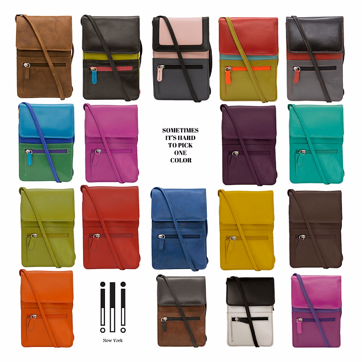 ili New York Organizer on a String - Crossbody Bags for Women - Genuine Leather Crossbody Bags for Women with RFID Blocking Protection