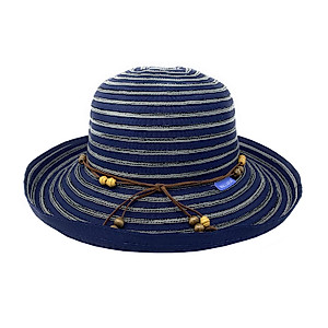 Wallaroo Hat Company – Women’s Breton Sun Hat – UPF 50+ Sun Protection, Packable Design and Adjustable Sizing for Medium Crown Sizes – Versatile Style for Travel, Beach and Everyday (Navy)