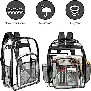 XINDONGSHENG Clear Backpack Heavy Duty PVC Transparent Backpack Give Children's dinosaur pen bag (random pattern)*1+ stickers*50