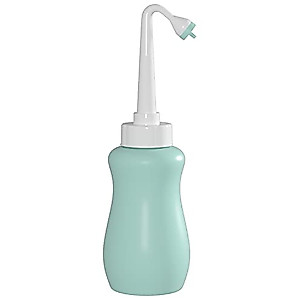 Travel Bidet Bottle,Upside Down Peri Bottle for Postpartum Care,Portable Handheld 300ml Bidet Sprayer,Travel Bag Pointed Nozzle for Personal Hygiene Care,Perineal Recovery,Outdoor-Green Bottle