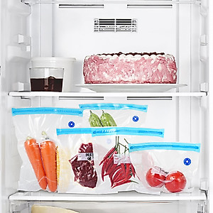 Sous Vide Bags - 29 Pack Reusable Vacuum Zipper Bags, 3 Size Vacuum Sealer Bags and 2 Sealing Clips Set for Sous Vide Cooking, Food Storage Bags for Anova and Joule Cookers