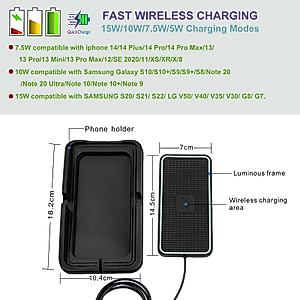Wireless Charger, POLMXS Wireless car Charge Fast Charging pad 15W Wireless Phone Charger for Car Cell Phone Charger pad Cordless Phone Charger Flat Charging mat Galaxy S22/S21/S20/S10 NOTE10(XP01)