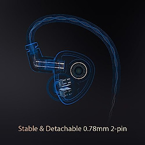 Linsoul SIMGOT EM6L 1DD + 4BA Hybrid Driver in-Ear Monitor, Gaming Earbud, HiFi IEM Earphone with 3D-Printed Resin Housing, Detachable OFC Silver-Plated Cable for Musician Audiophile