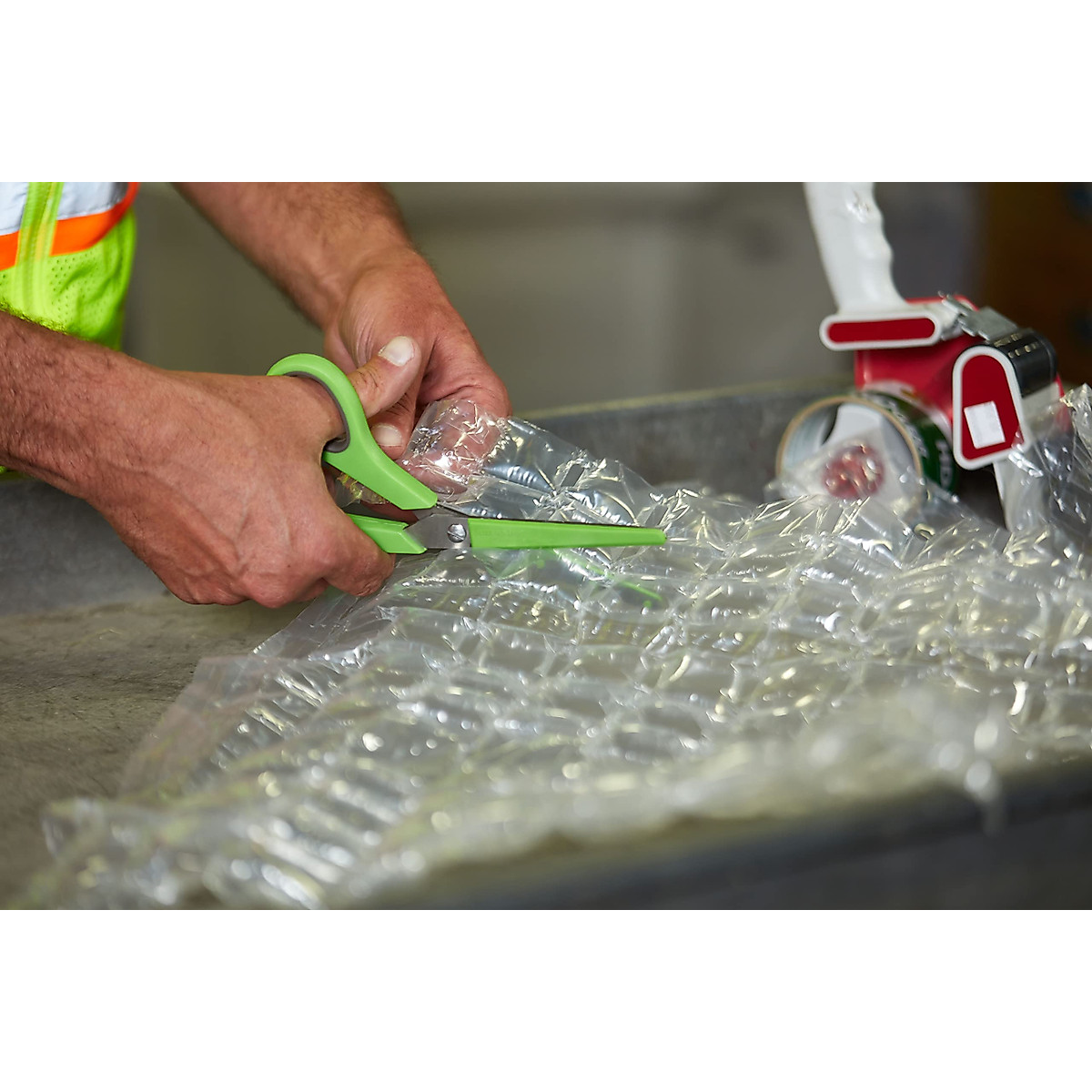 Riteknife SO300 Safety Scissors, Ambidextrous, Large Finger Holes, Soft Grip Maximizes Comfort, Blunted Tip, Guarded 3.5” Stainless Steel Safety Blades Minimizes Puncture Risk, Safe Enough For A Kid