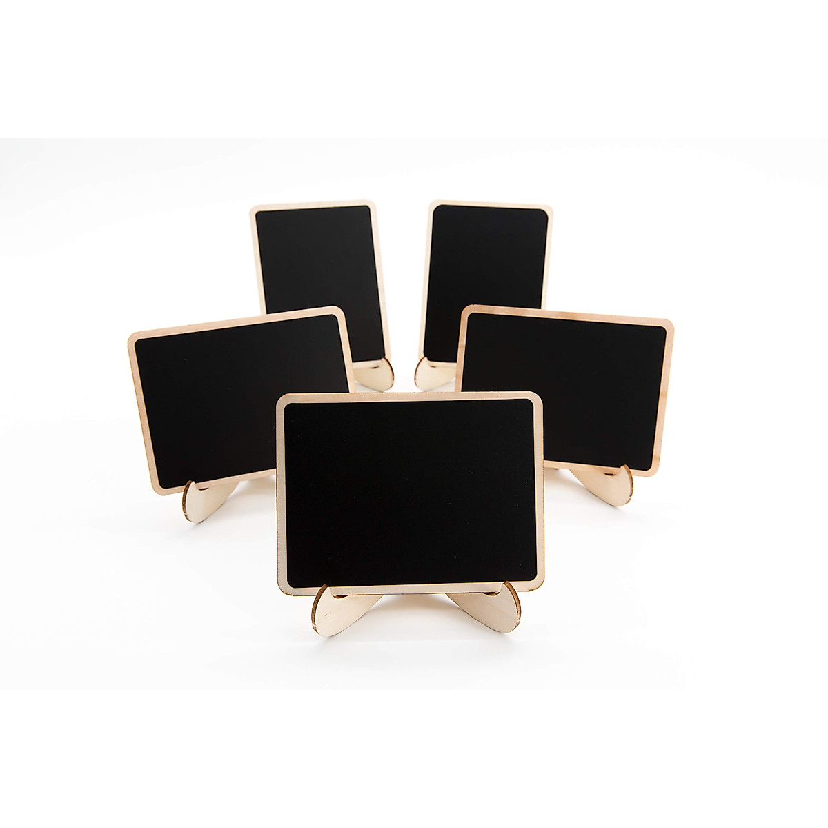 20 Pack Wood Mini Chalkboards Signs with Support Easels, Place Cards, Small Rectangle Chalkboards Blackboard for Weddings, Birthday Parties, Message Board Signs and Event Decorations