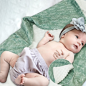 Baby Diaper Changing Pad Cover Cradle Mattress Sheets,Baby Blankets, Sage Minky Toddler Blanket for Boys Girls, Dotted Backing, Double Layer, Crib Receiving Blanket