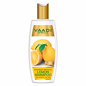 Lemon with Tea Tree Extract Shampoo ★ Dandruff Defense ★ ALL Natural ★ Paraben Sulfate Free ★ Scalp Therapy ★ Moisture Therapy ★ Suitable for All Hair Types - 11.8 Oz - Vaadi Herbals
