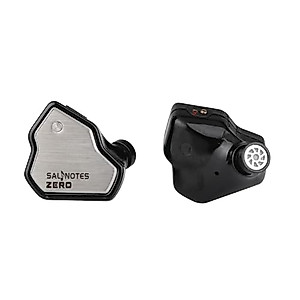 Linsoul 7Hz Salnotes Zero HiFi 10mm Dynamic Driver in-Ear Earphone IEM with Metal Composite Diaphragm Stainless Steel Faceplate Detachable 2Pin OFC Cable (Black, Without Mic)