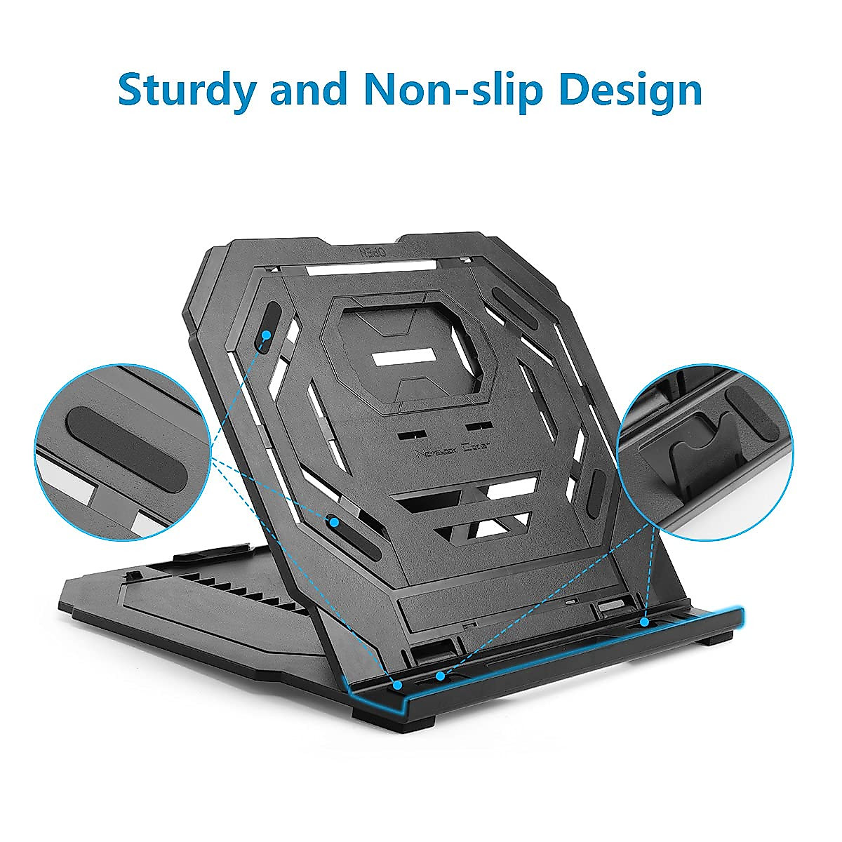Drawing Tablet Stand, Laptop Stand, Foldable Stand for Pen Tablet Display, 9 Levels Adjustable Angles with a Built-in Phone Holder, for 12-17 inch Drawing Tablet, MacBook, Laptop, iPad, Book, Phone