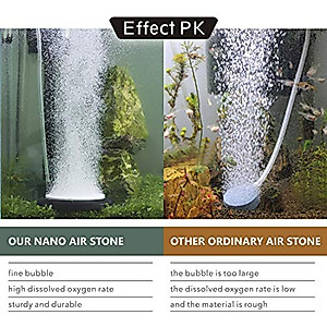 hygger Aquarium Air Stone, Bubble Stone Fish Tank Oxygen Stone Ultra Silent Deep Dissolving Oxygen Diffuser Kit for Aquarium Fish Tank and Hydroponic (Black, 4 Inch)