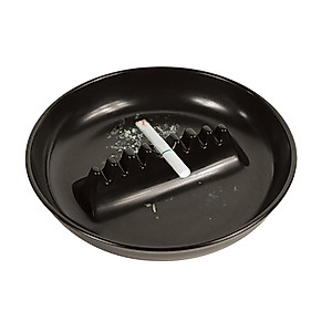 Fox Run 6121 Melamine Ash Tray, 6.75 x 6.75 x 1.25 inches, Black