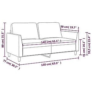 GOLINPEILO Modern Loveseat Sofa Couch 2-Seater Sofa, Small Upholstered Sofa for Bedroom, Apartment, Office,Small Spaces, Black 63"x30.3"x31.5" Faux Leather -AA