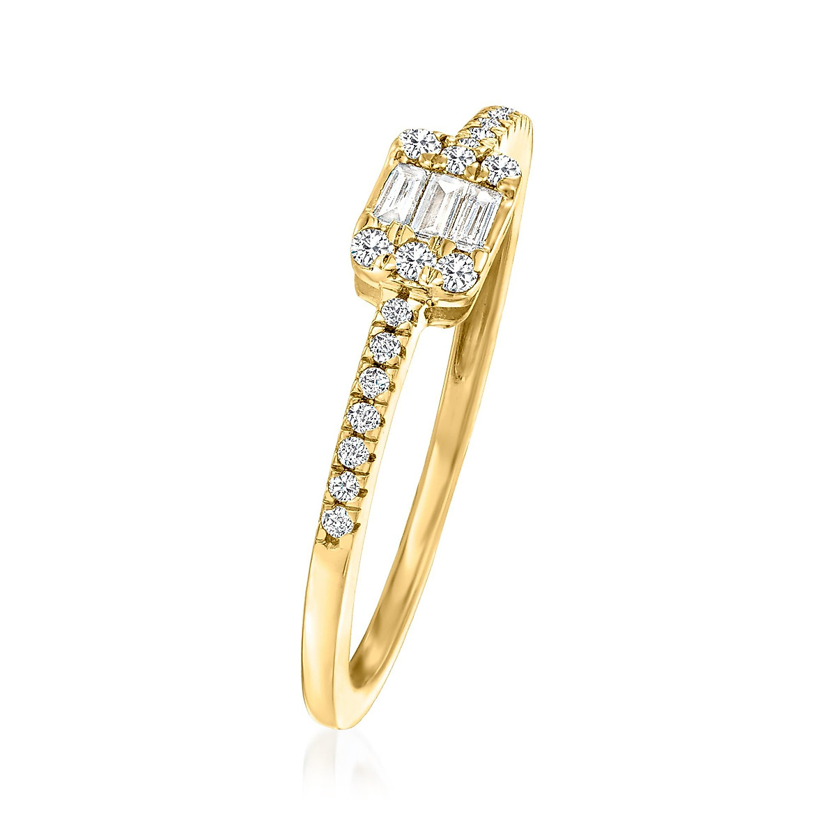 Canaria 0.20 ct. t.w. Diamond Cluster Ring in 10kt Yellow Gold. Size 8